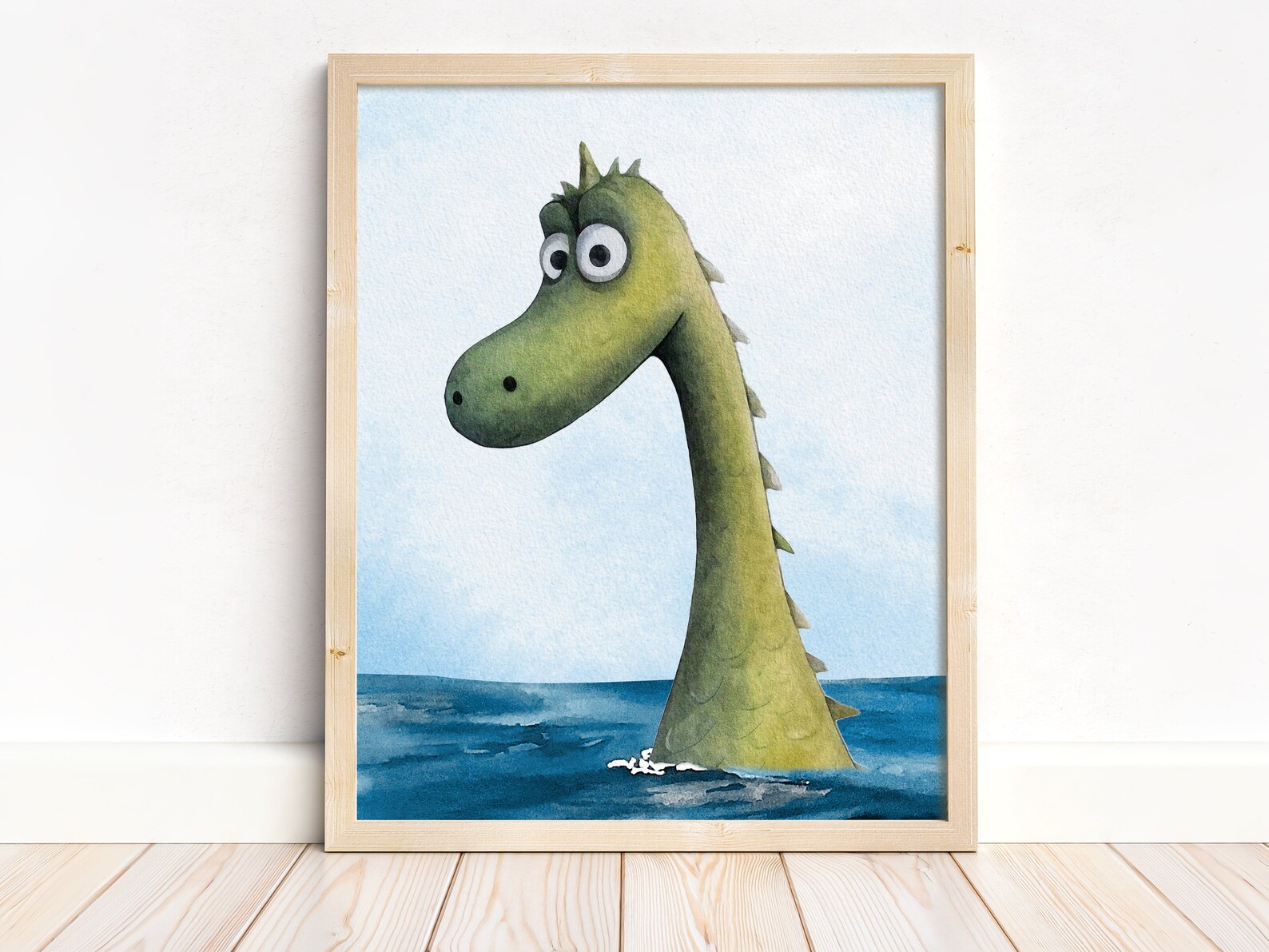 Loch Ness Monster Wall Art Set of 3 Prints, Sea Creature Nessie ...