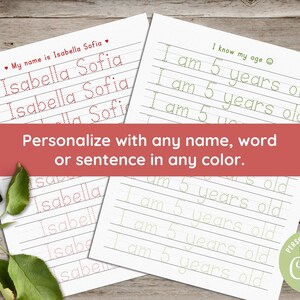 Custom Name Tracing Worksheet, Personalized Handwriting Practice Sheets ...