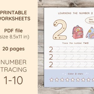 Preschool Number Worksheets, Number Tracing 1-10, Pre-k Math Workbook ...
