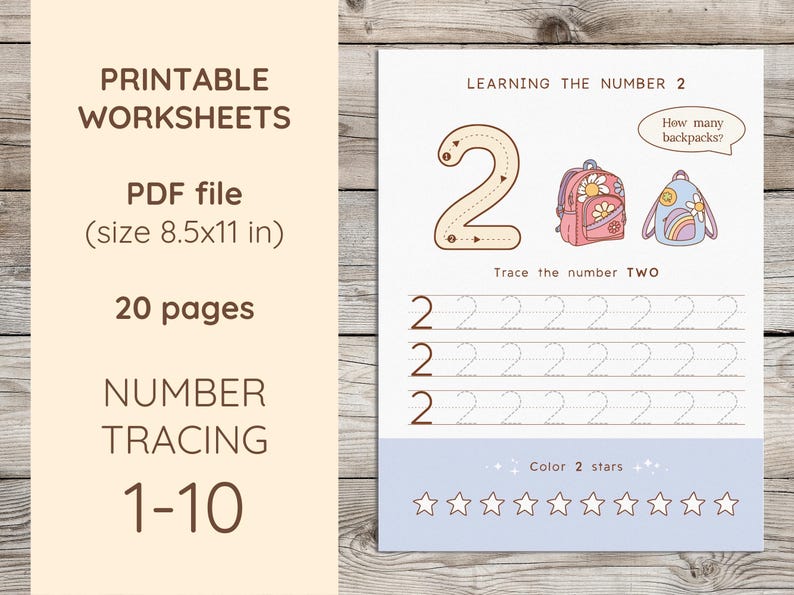Preschool Number Worksheets, Number Tracing 1-10, Pre-k Math Workbook ...