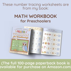 Preschool Number Worksheets, Number Tracing 1-10, Pre-k Math Workbook ...