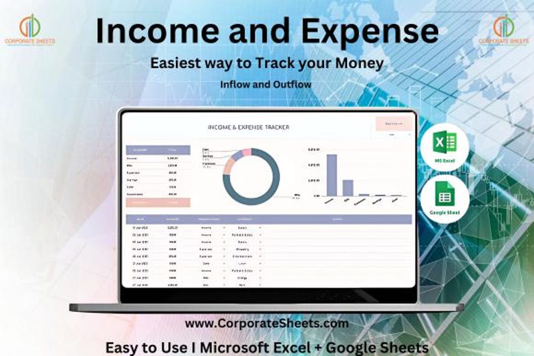Small Business Income & Expense Tracker | Automated Budget Spreadsheet ...
