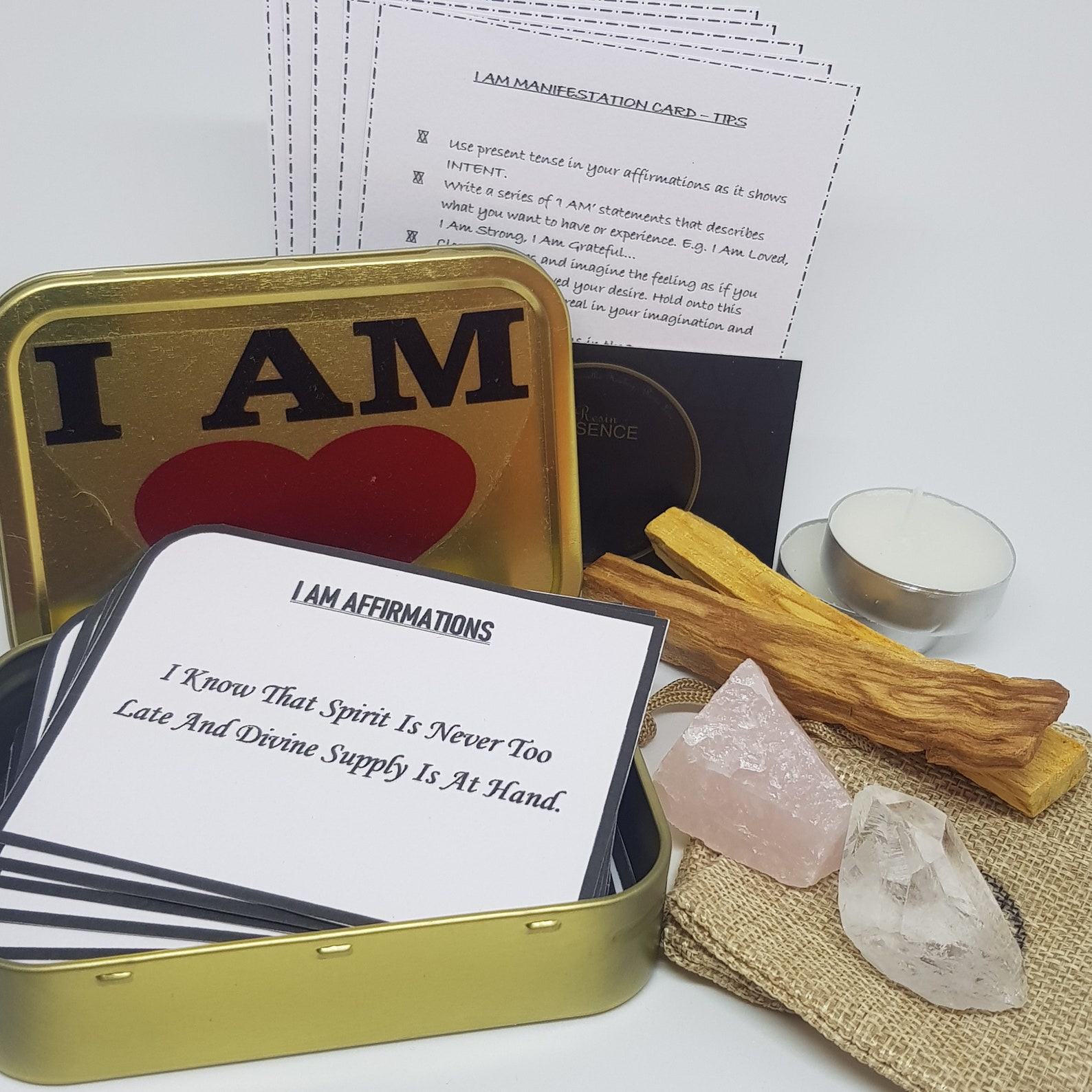 I AM Affirmation / Manifestation Box Set I AM Crystal - Etsy