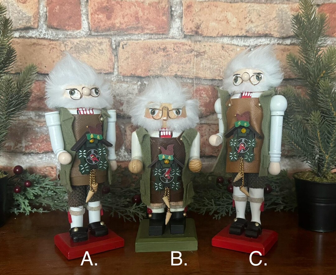 Handmade “clock Doctor” Wooden Nutcracker Holding a Beautiful Wood ...