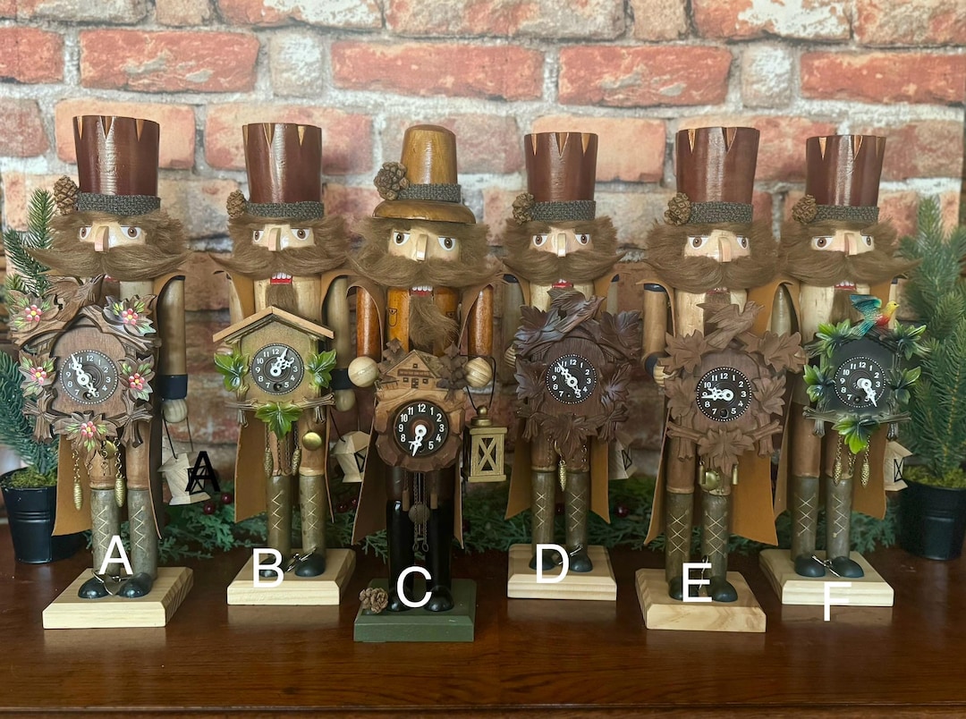 Handmade “clock Peddler” Nutcracker Holding a WORKING Vintage German ...