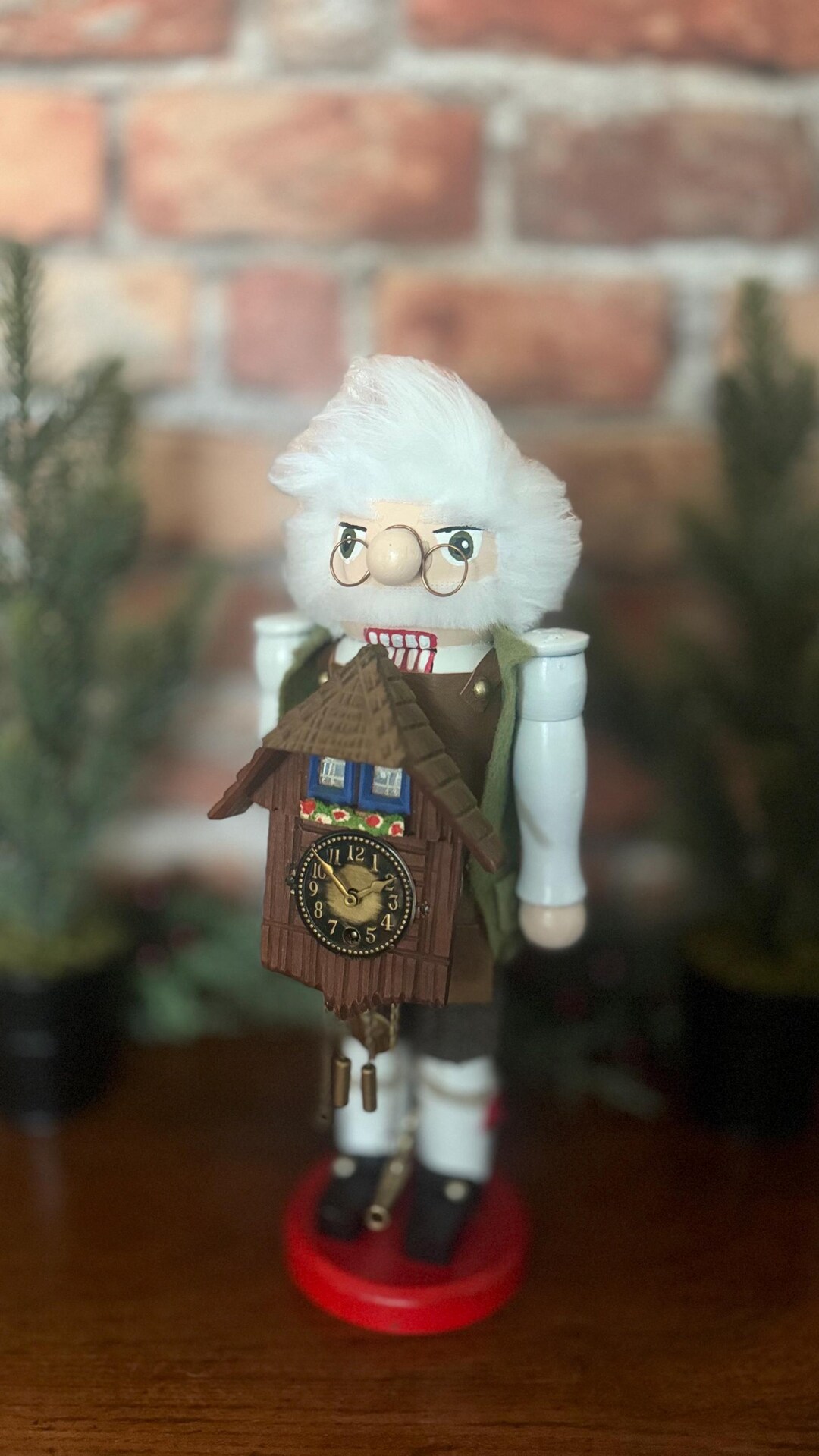 Handmade “clock Doctor” Nutcracker Holding a WORKING Vintage Chalet ...