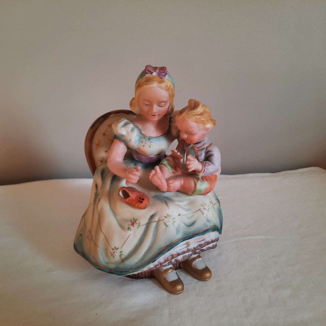 VINTAGE Porcelain Shafford Hand Painted Mother & Child Japan Figurine ...