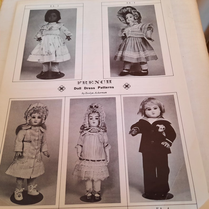 Vintage 1970s Antique French Doll Dress Patterns Various Sizes by ...