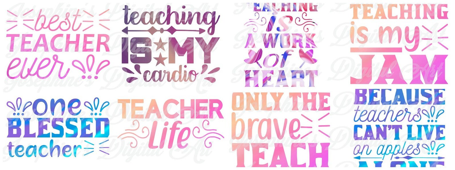 Teacher Quotes 20 Transparent Background Instant Download | Etsy