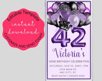 42nd Birthday Invitation - Etsy