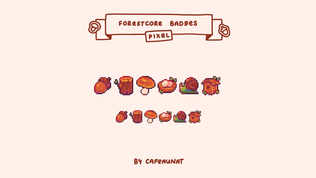 Forest Forestcore Pixel Badges Bundle — Premade Set for Twitch - Etsy