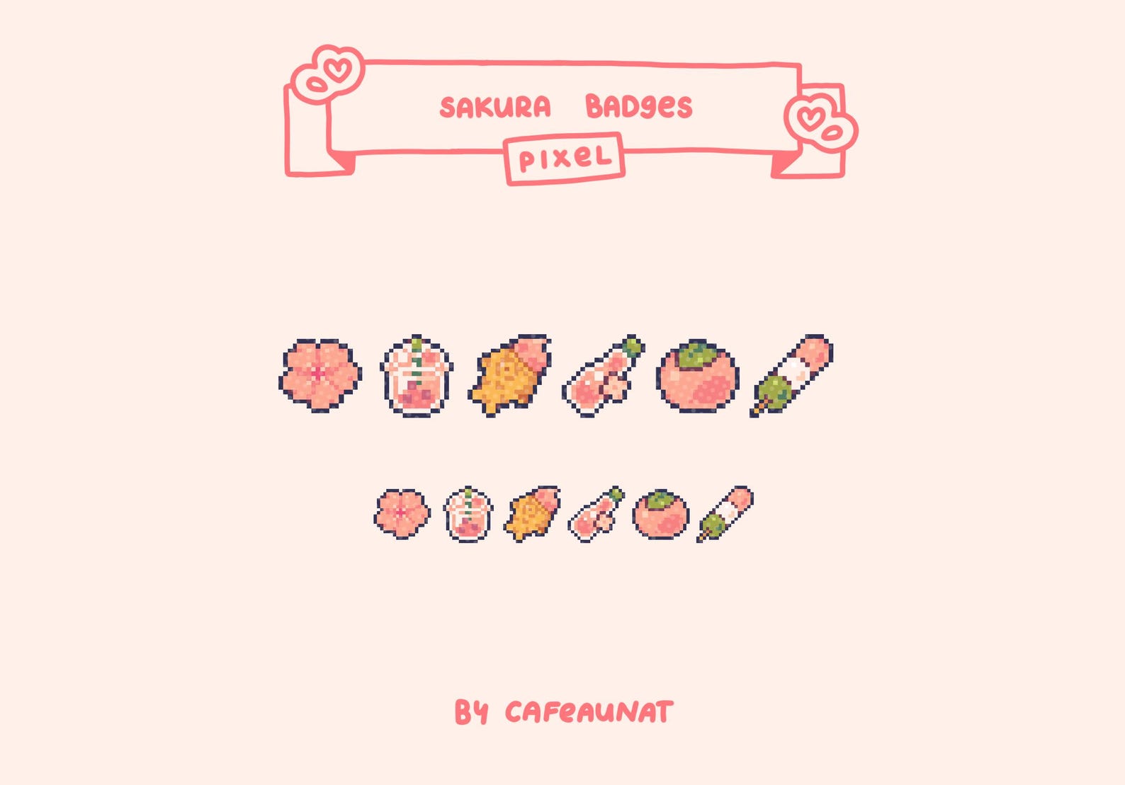 Sakura Cherry Blossom Pixel Badges Bundle — Premade Set for Twitch - Etsy