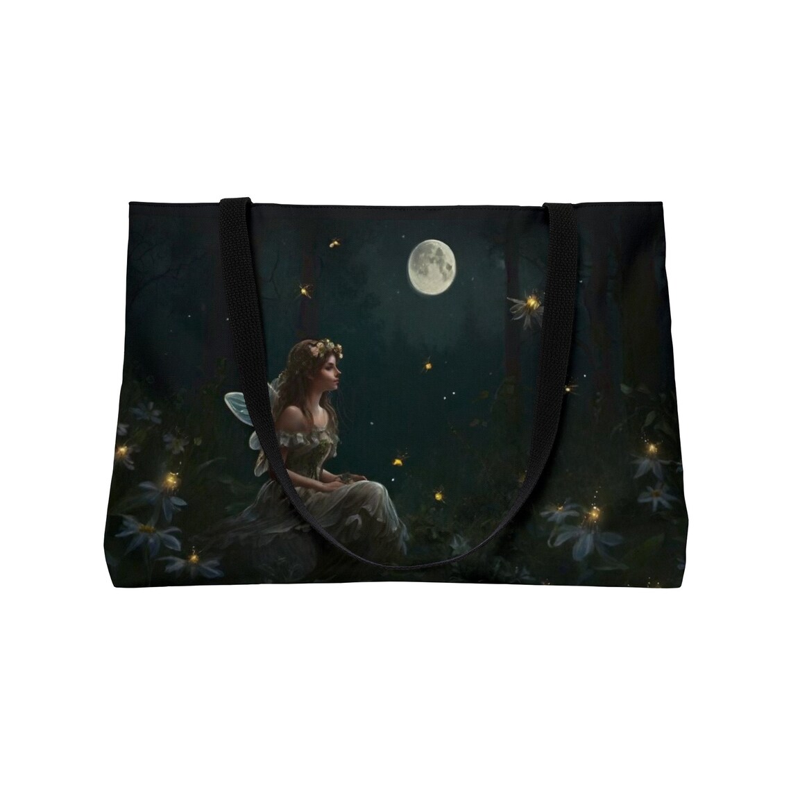 Vintage Look Victorian Fairy, Night Sky, Weekender Tote Bag - 24 X 13 ...