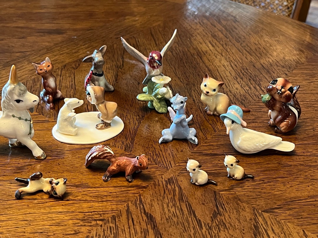 Vintage Hagen Renaker Repaired Animal Figurines: Unicorn, Hummingbird ...