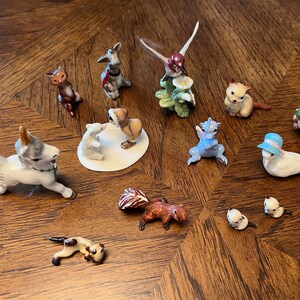 Vintage Hagen Renaker Repaired Animal Figurines: Unicorn, Hummingbird ...