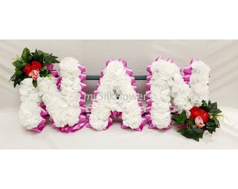 MUM NAN Artificial Silk Funeral Tribute Package Any 3 Letter Name ...