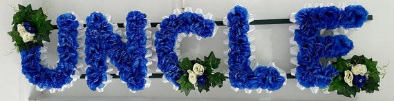 UNCLE Artificial Silk Funeral Tribute Any 5 Letter Name Flower - Etsy