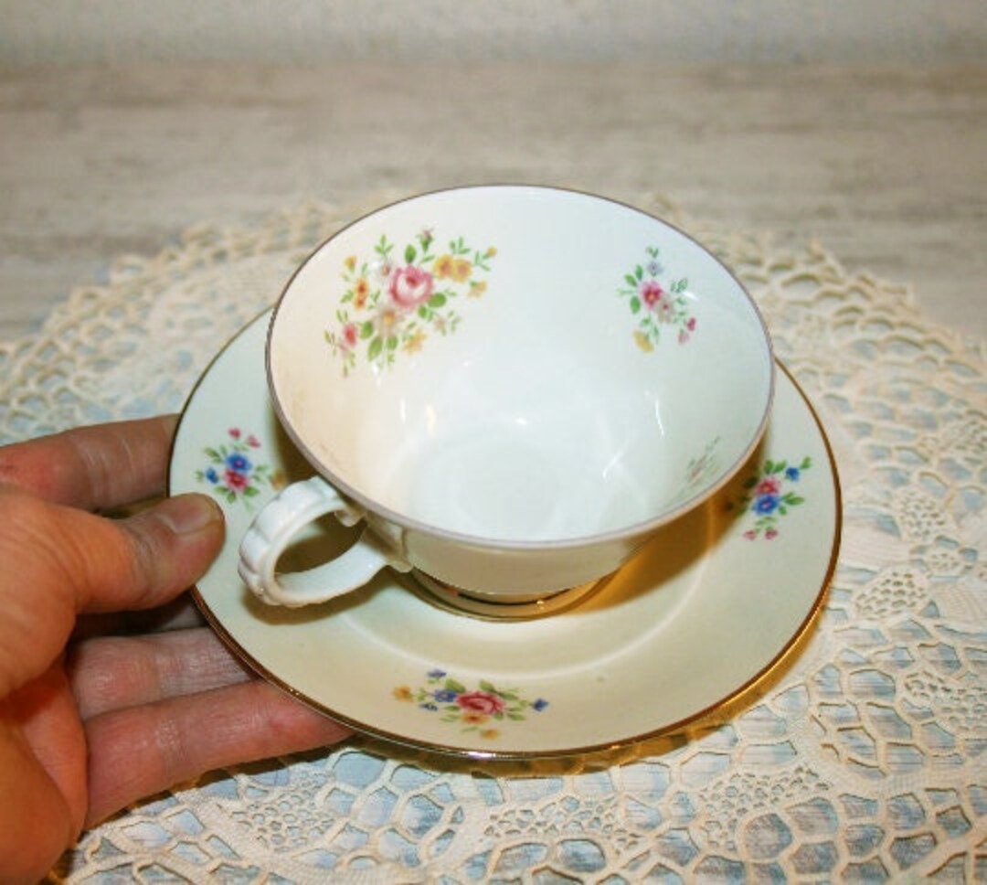 German Porcelain Teacup and Saucer - Crockery Tableware - German Teacup ...