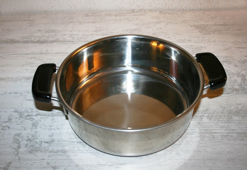 SUPER Inox Round Pot With Lid / Stainless Pan / Bake Ware / Kitchen Top ...