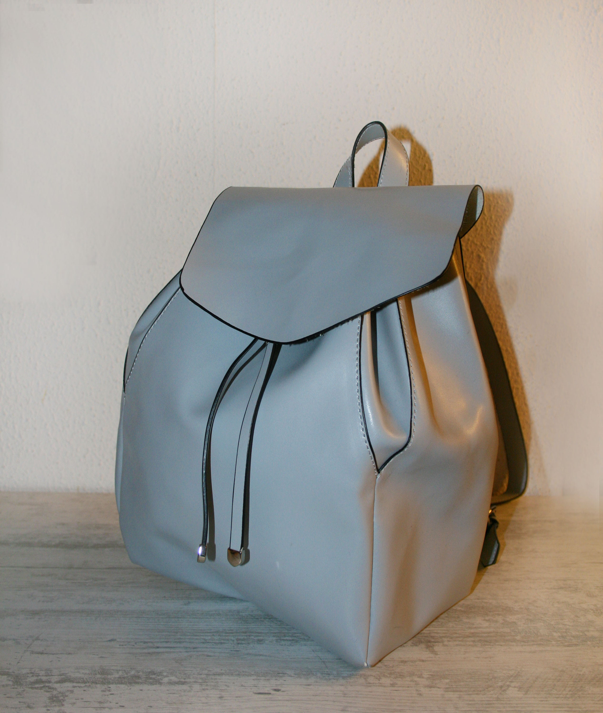 LEATHER Backpack BAG, Gray Color, Every Day Bag, Gift for Her, Luxury ...