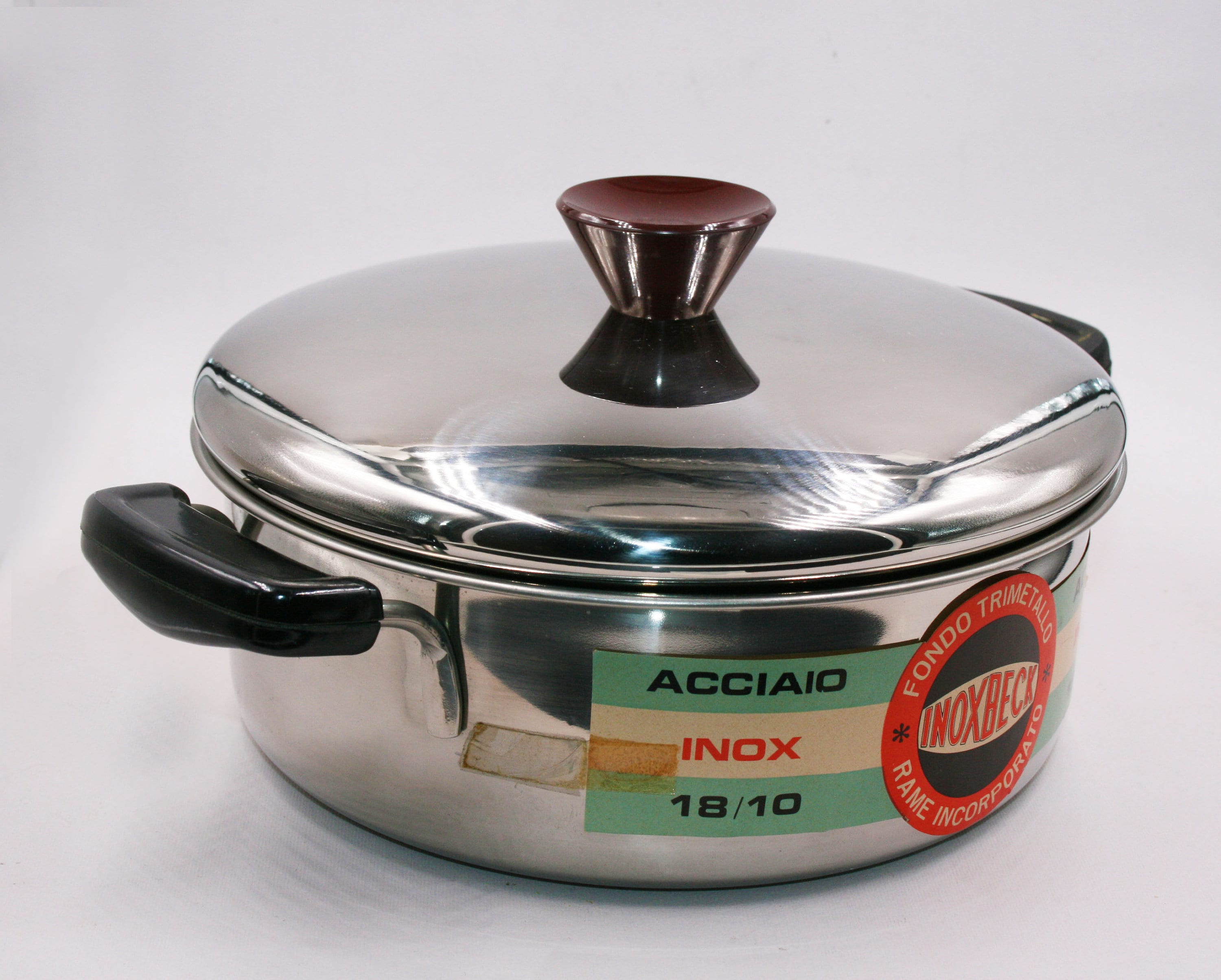 SUPER Inox Round Pot With Lid / Stainless Pan / Bake Ware / Kitchen Top ...