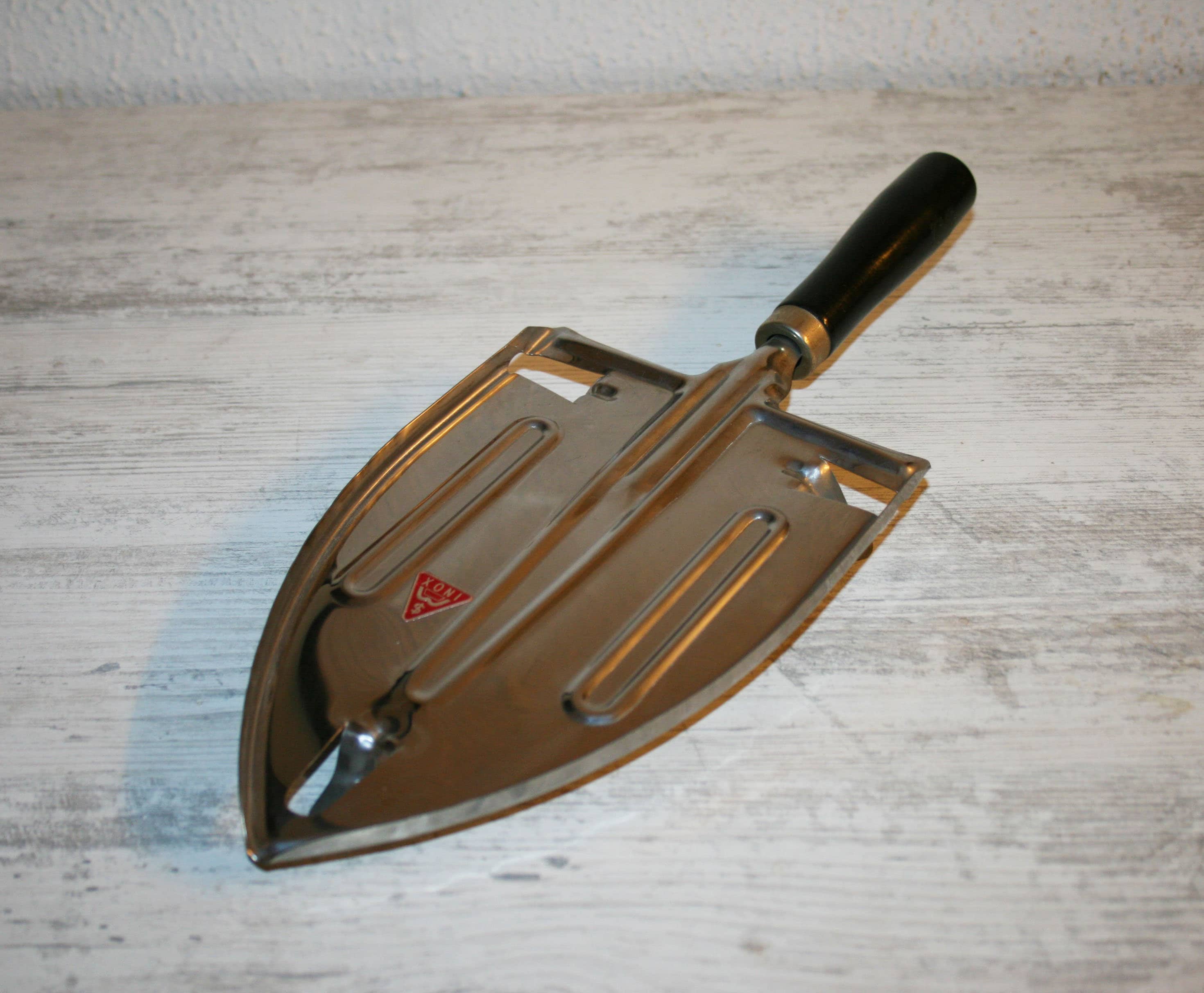 Vintage 60s, Iron Rest in Stainless Steel and Wood, Support for Vintage ...