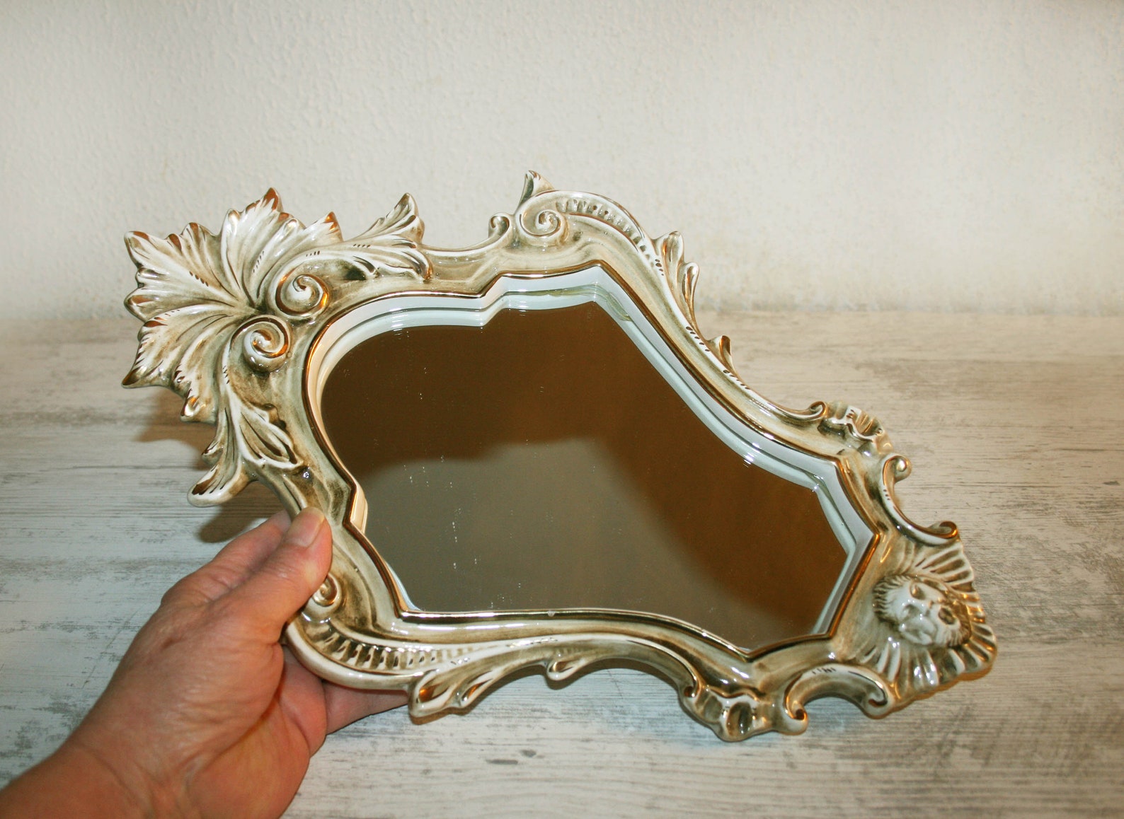Capodimonte Porcelain Mirror 1960s Vintage Wall Mirror, Bathroom ...