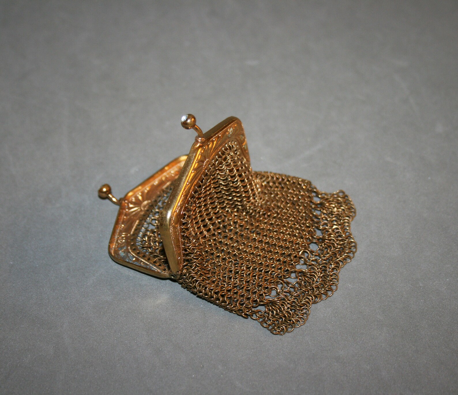 French Art Nouveau Gold Mesh Coin Purse 20s Year Gift for Her - Etsy
