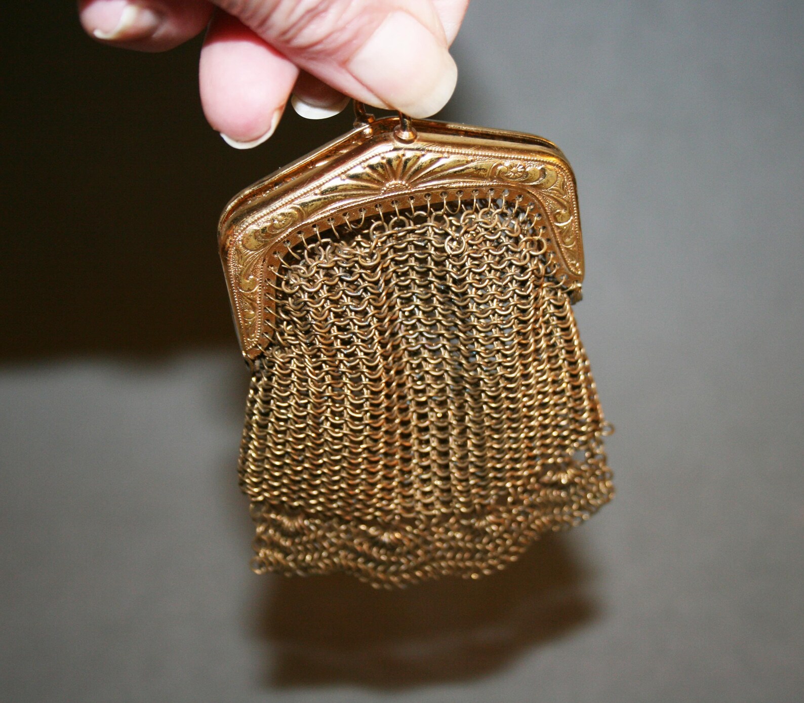 French Art Nouveau Gold Mesh Coin Purse 20s Year Gift for Her - Etsy