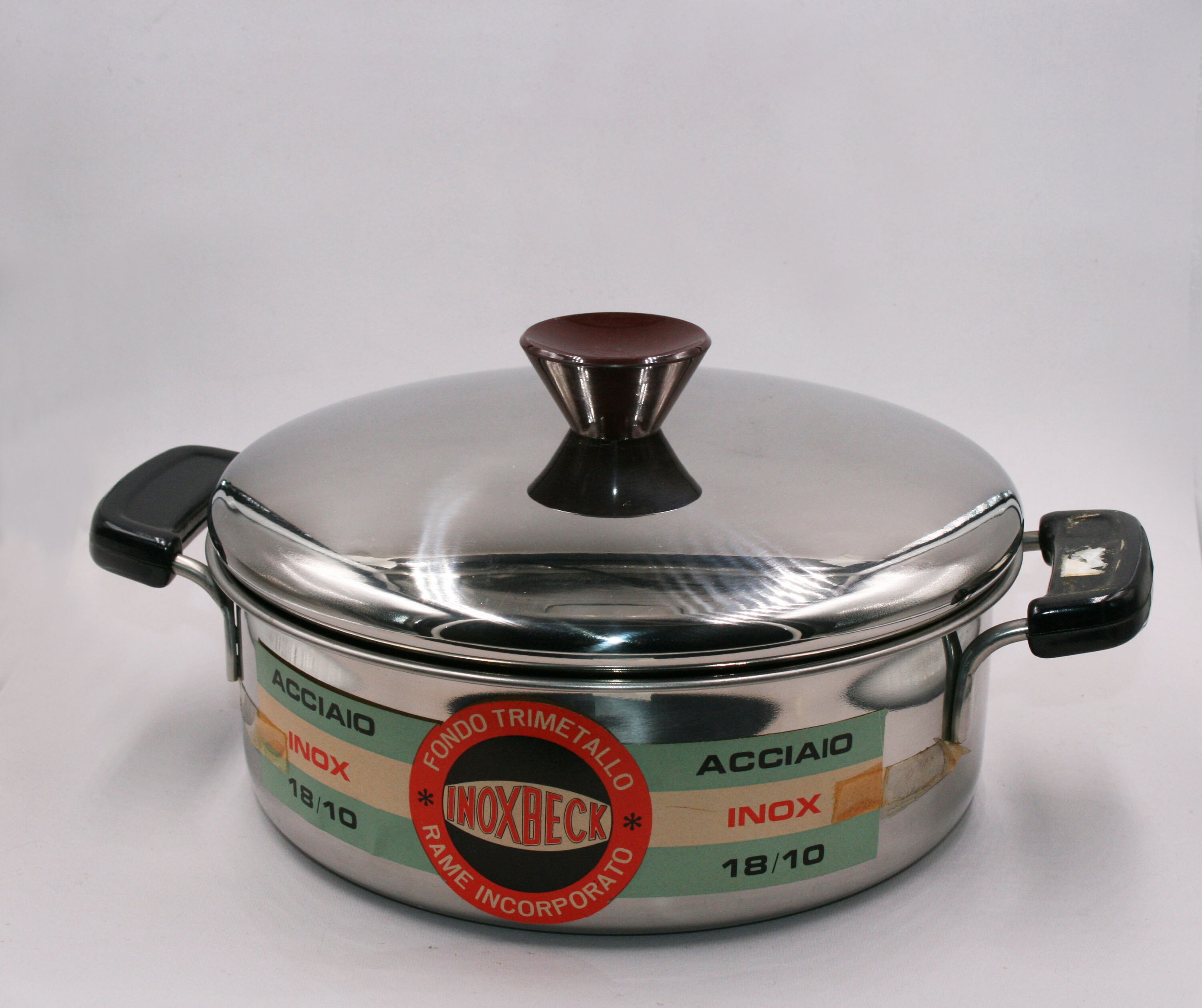 SUPER Inox Round Pot With Lid / Stainless Pan / Bake Ware / Kitchen Top ...