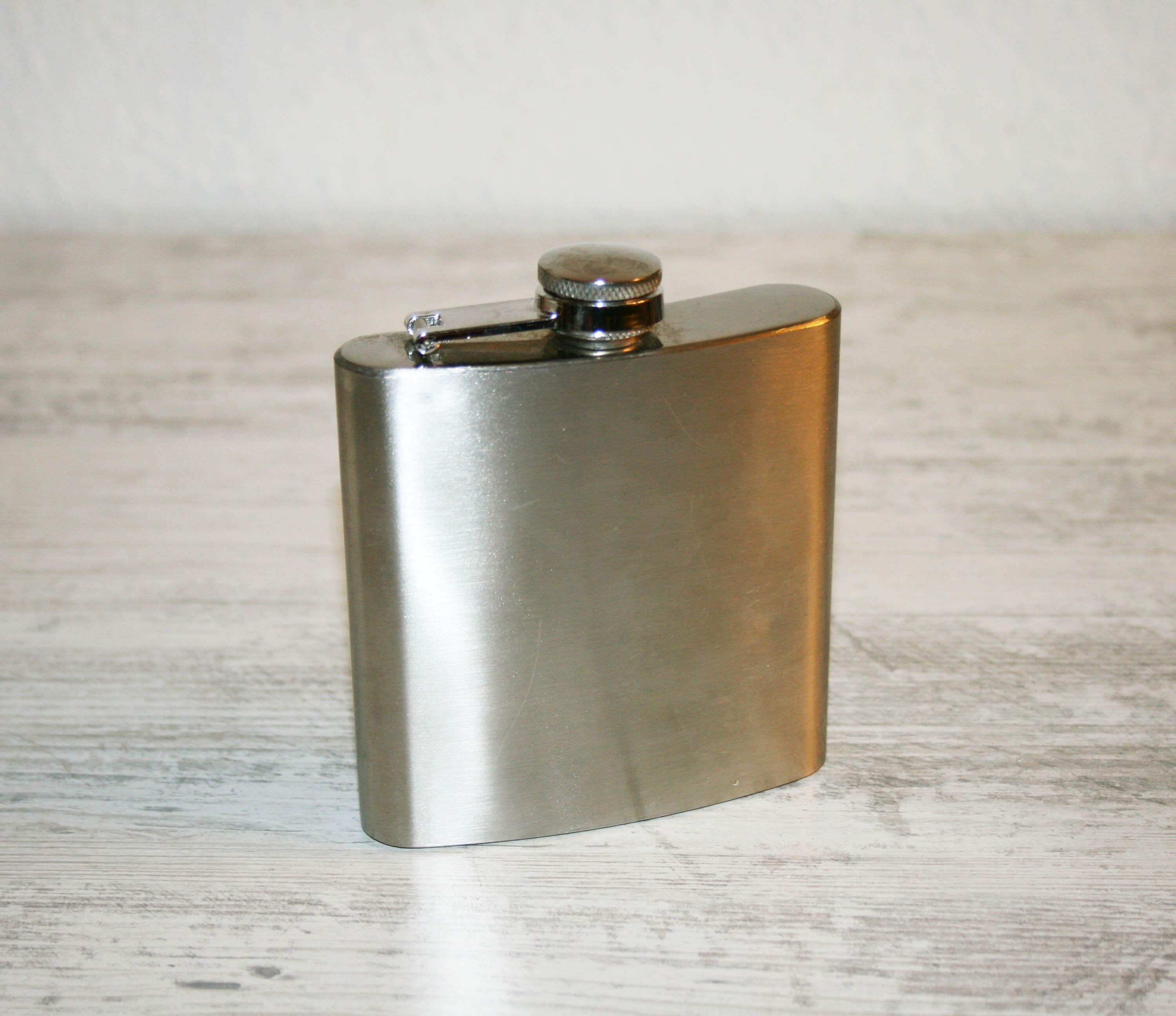 Vintage Stainless Steel 6 Ounce Flask drinking Flask Gift for Him Gift ...