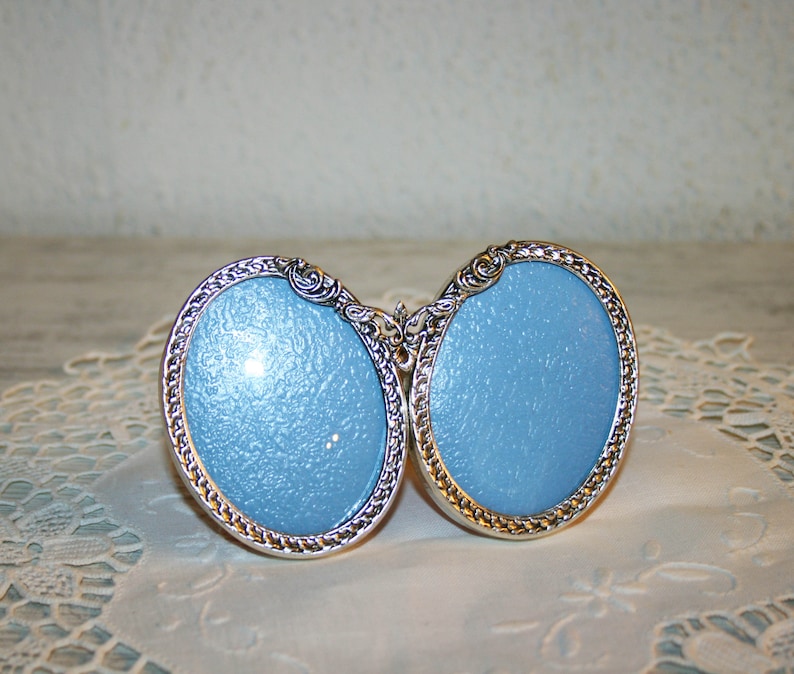 Oval Double Frame, Silver Plated, Table Portrait, Vintage Frames, Gift ...
