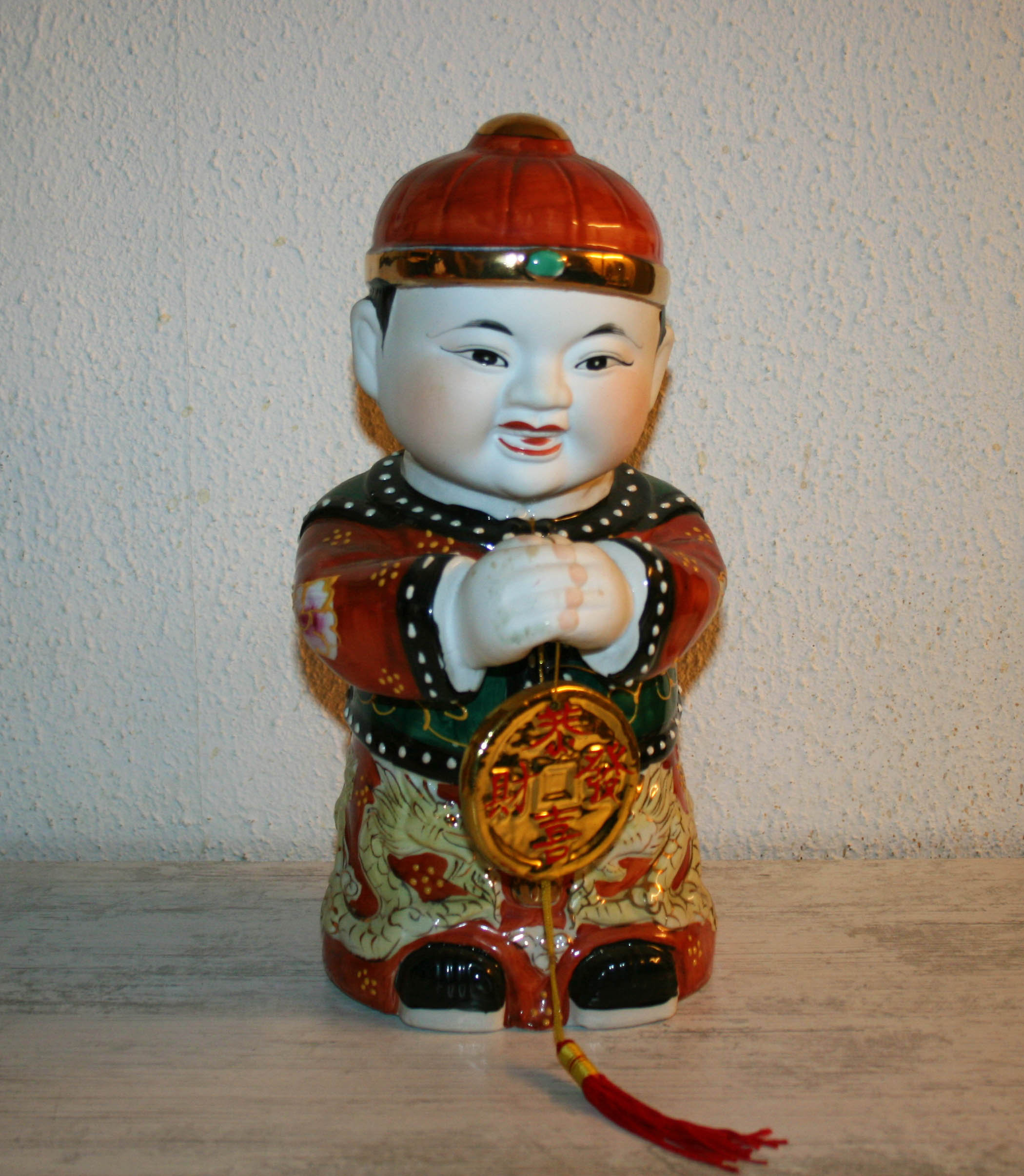 Chinese Golden Boy and Jade Girl, Pair of Lucky Children Statues, Mid ...