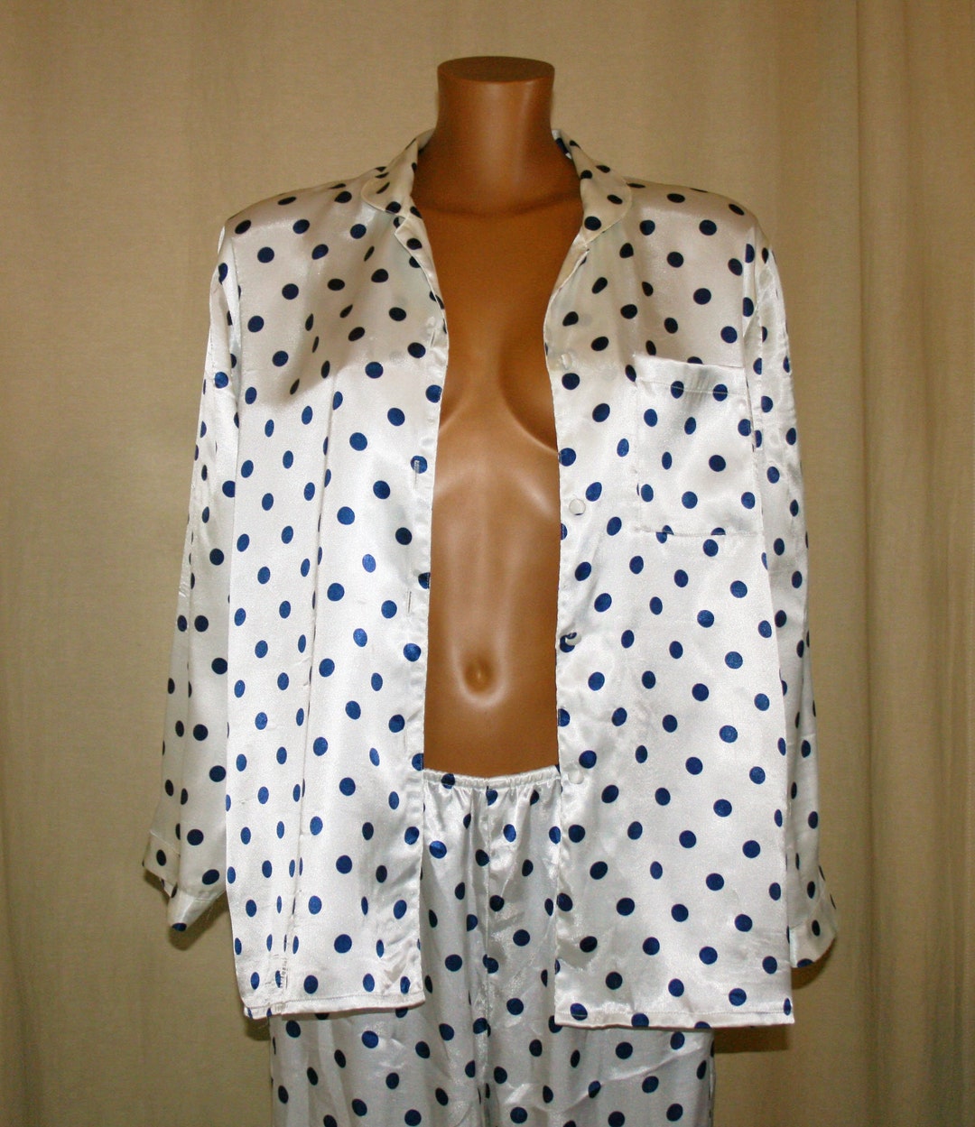 Polka Dot Pajamas, Large Size, Vintage 80s, Women's Lingerie, Gift for ...