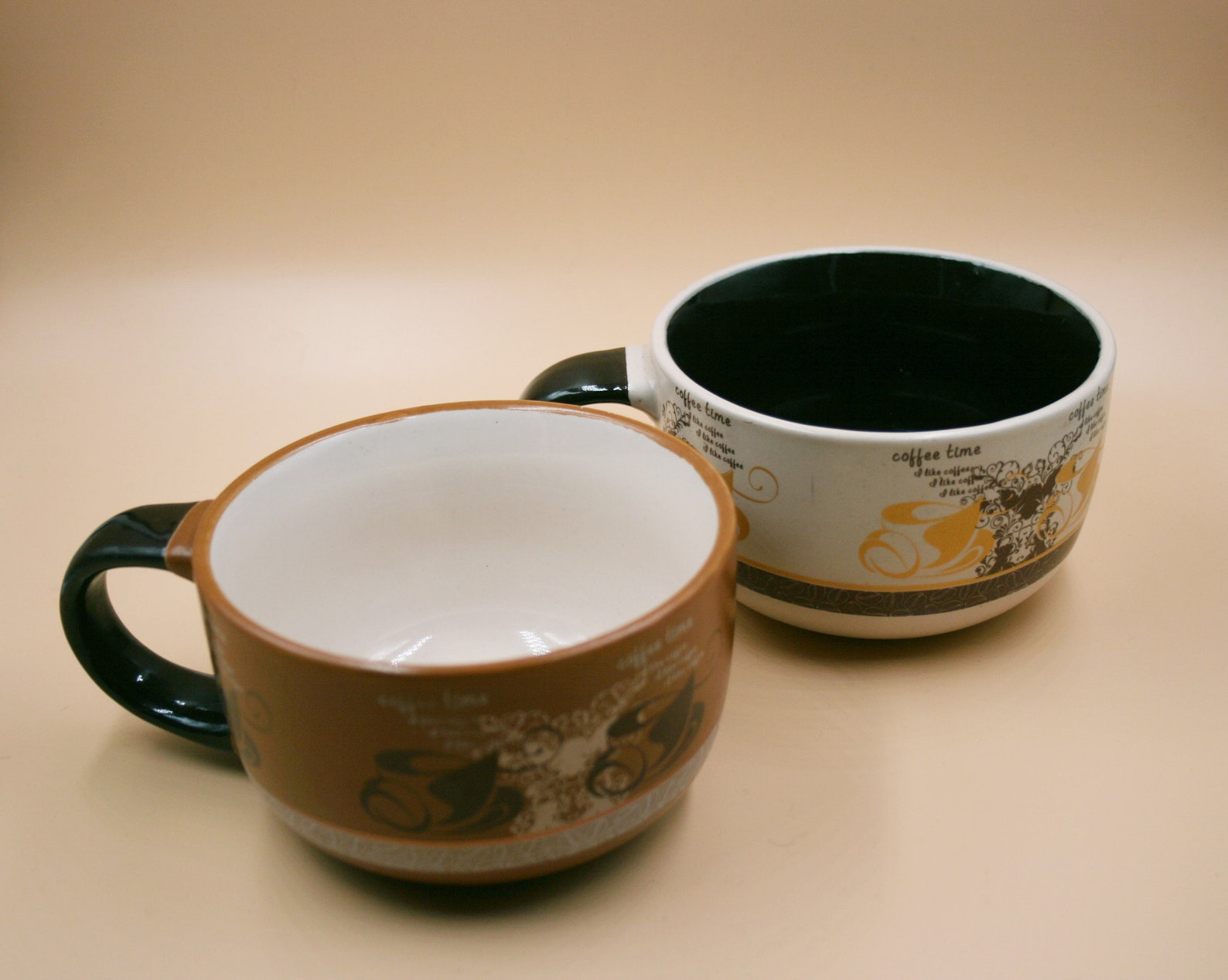 90s ITALIAN VINTAGE Coffee MUG / Ceramic Cups/ Set of Two Mugs/ Made in ...