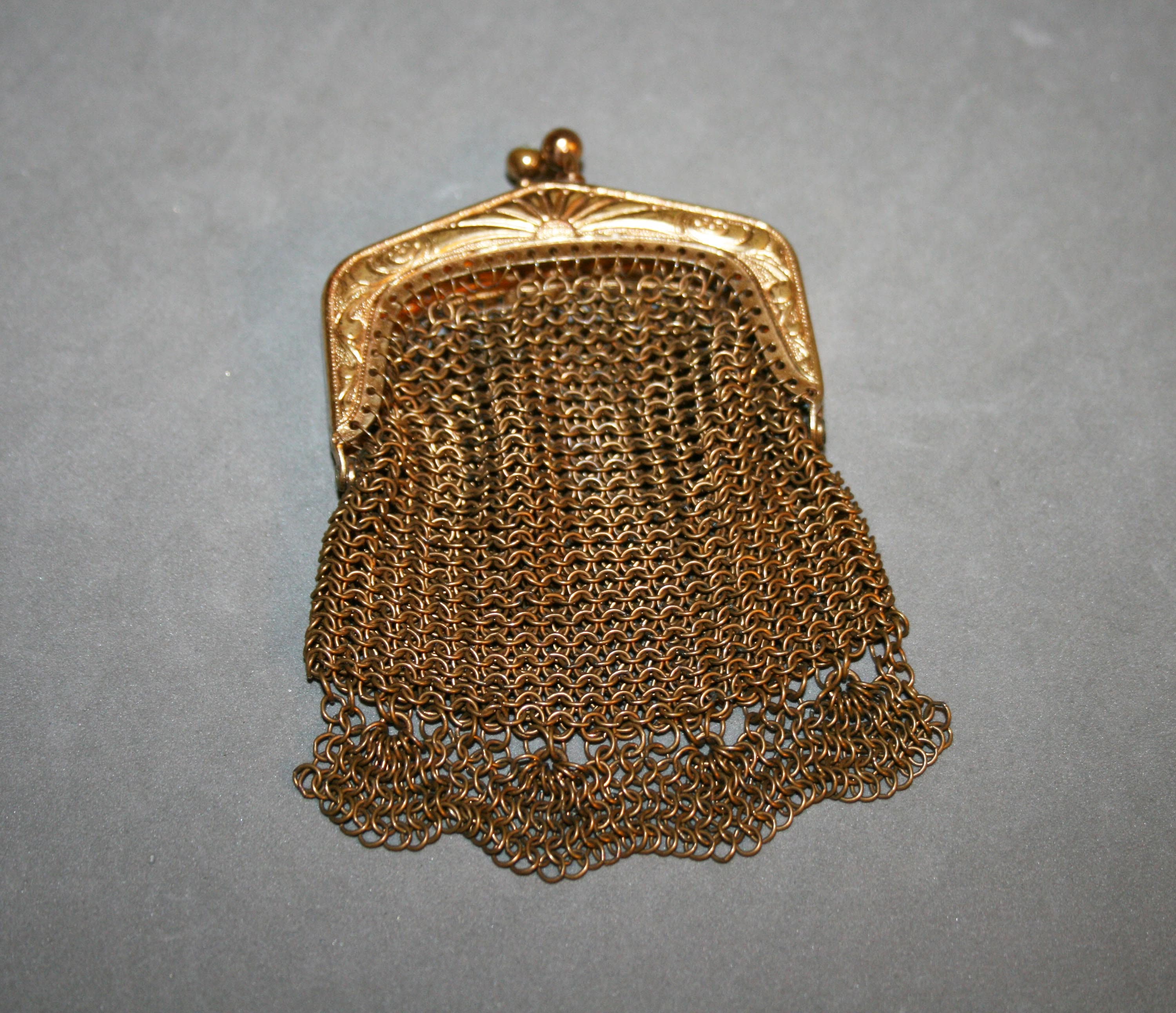 French Art Nouveau Gold Mesh Coin Purse 20s Year Gift for Her - Etsy