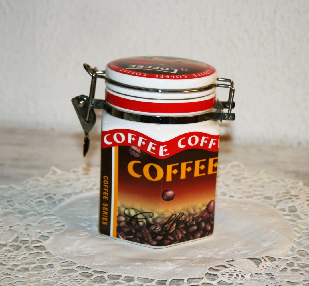Vintage, Porcelain Coffee Jar - Hermetic Closure - Kitchen Jars ...