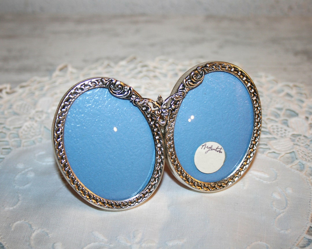 Oval Double Frame, Silver Plated, Table Portrait, Vintage Frames, Gift ...