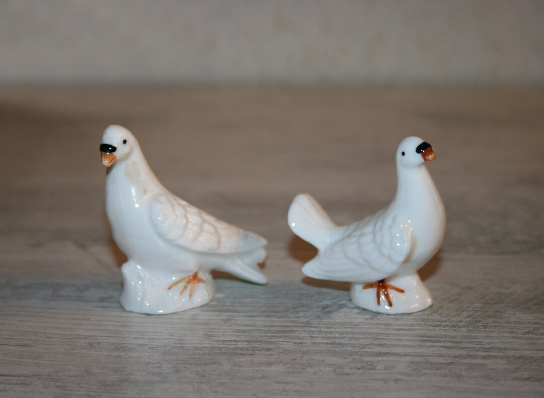 White Doves Figurine Family/ Handmade Bone China/ Gift for Her ...