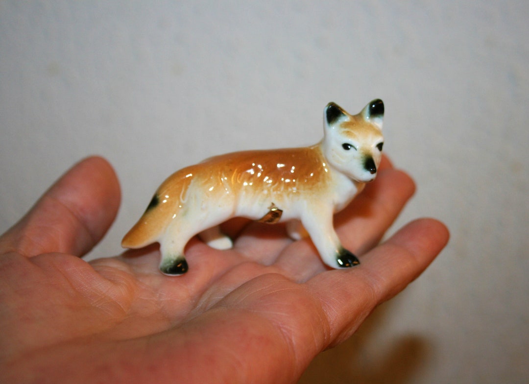 Mid Century Vintage Handmade Bone China Fox, Ceramic Animal Figurine ...