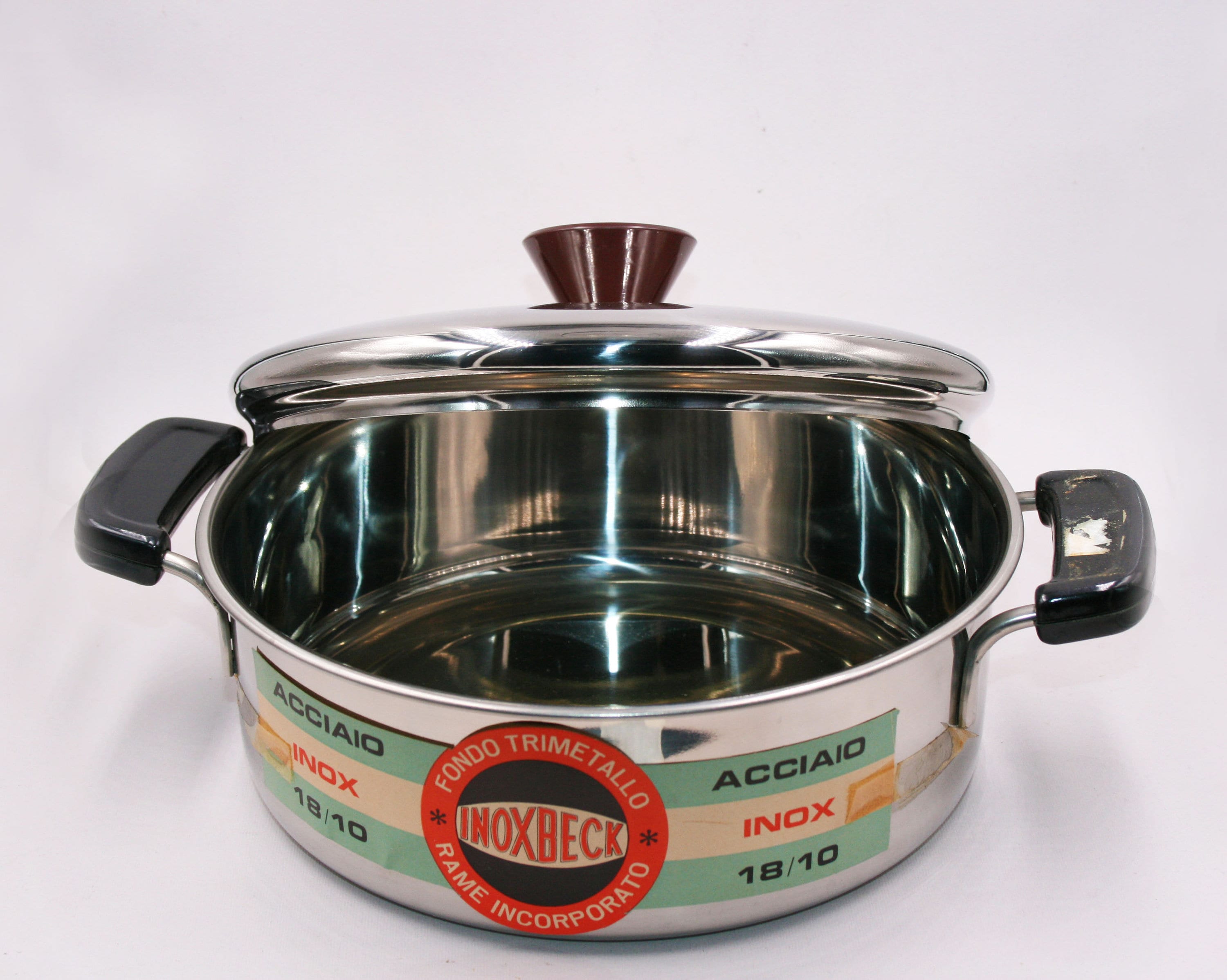 SUPER Inox Round Pot With Lid / Stainless Pan / Bake Ware / Kitchen Top ...