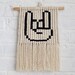 Rock on Art, Devil Horns Wall Hanging, Gothic Boho Macrame Wall Decor ...