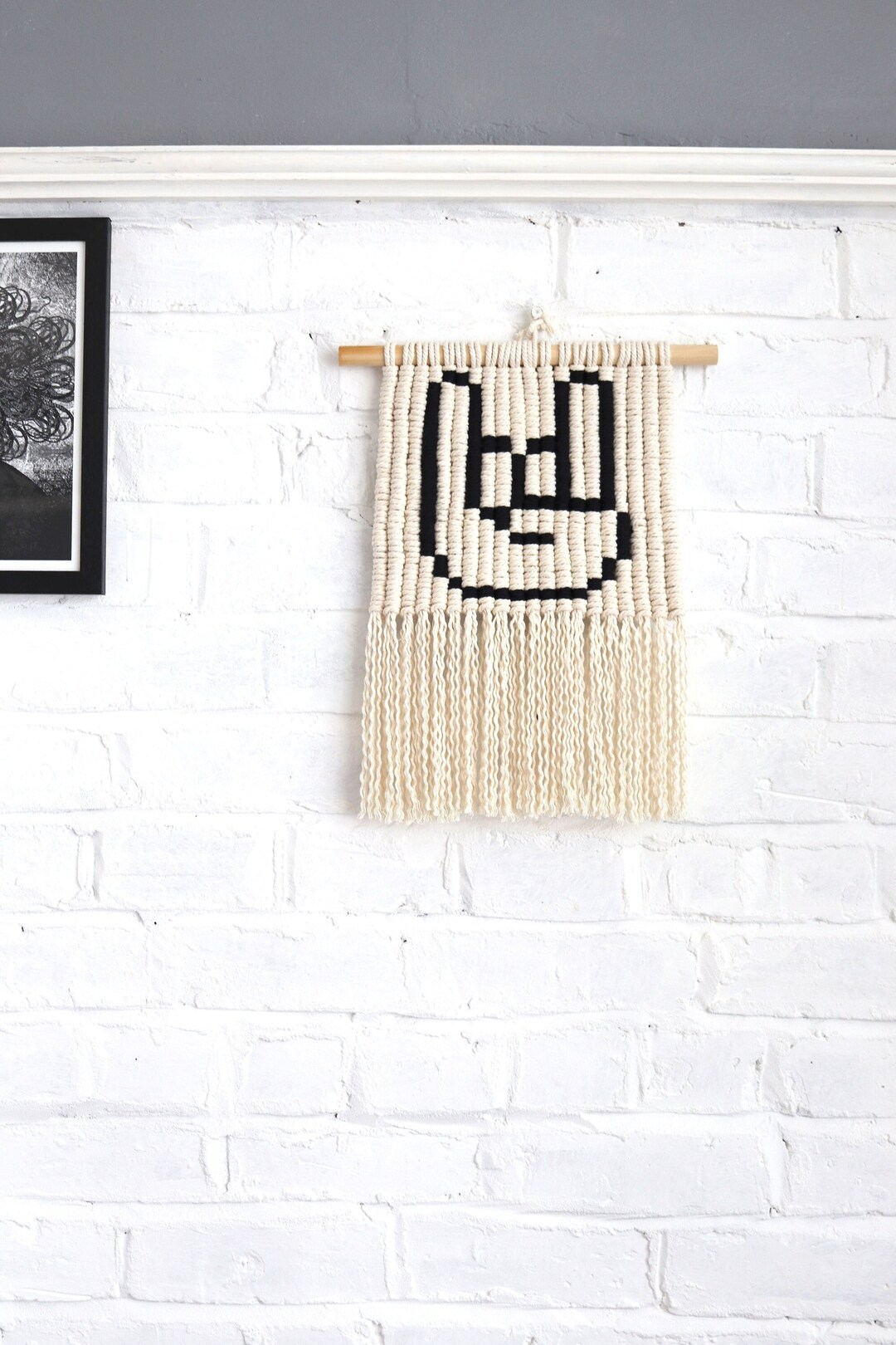 Rock on Art, Devil Horns Wall Hanging, Gothic Boho Macrame Wall Decor ...