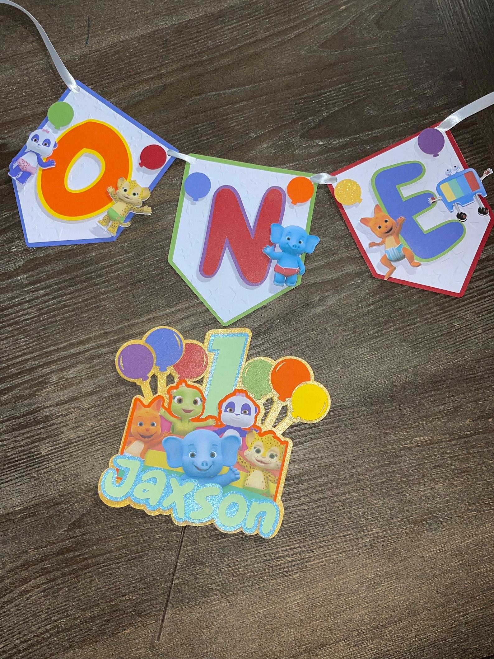 Word Party Themed Cake Topper Word Party First Birthday High Chair ...