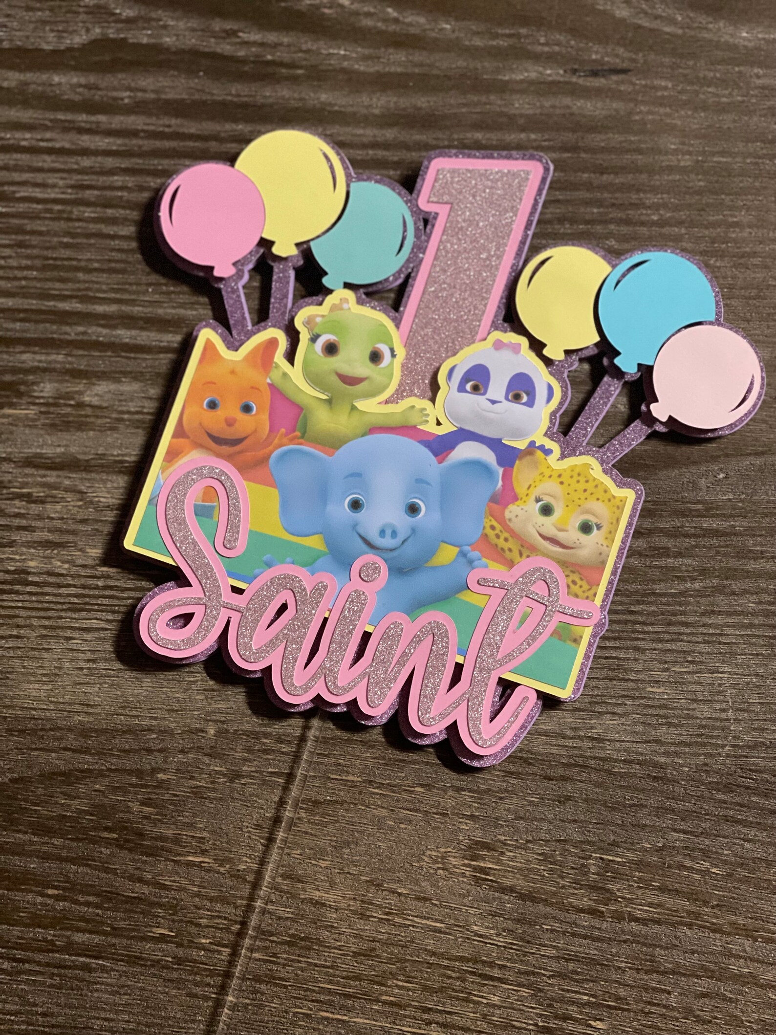 Word Party Themed Cake Topper Word Party First Birthday High Chair ...