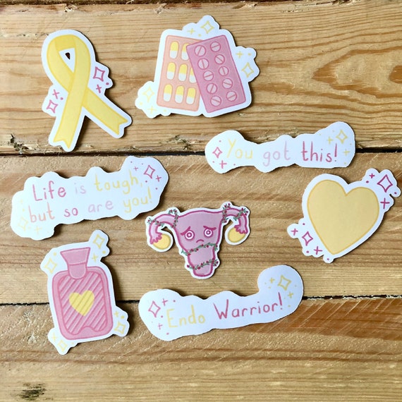 8 Piece Endometriosis Sticker Pack Endo Awareness Month | Etsy