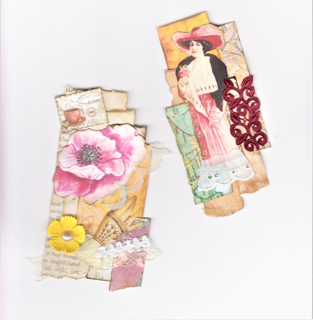 Handmade Collage Clusters, Journal Ephemera, Journal Embellishments ...