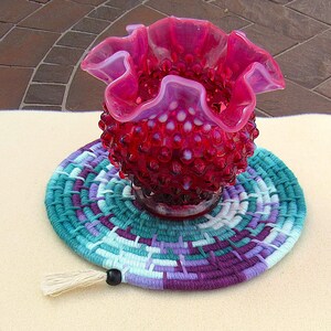 Hand Woven Rope Trivet, Yarn Rope Trivet, Oval Trivet, Large Hot Pad ...