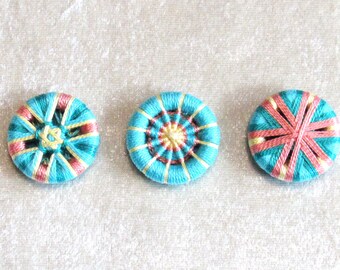 Handmade Dorset Style Thread Buttons, Needle Woven Buttons, Hand Woven ...