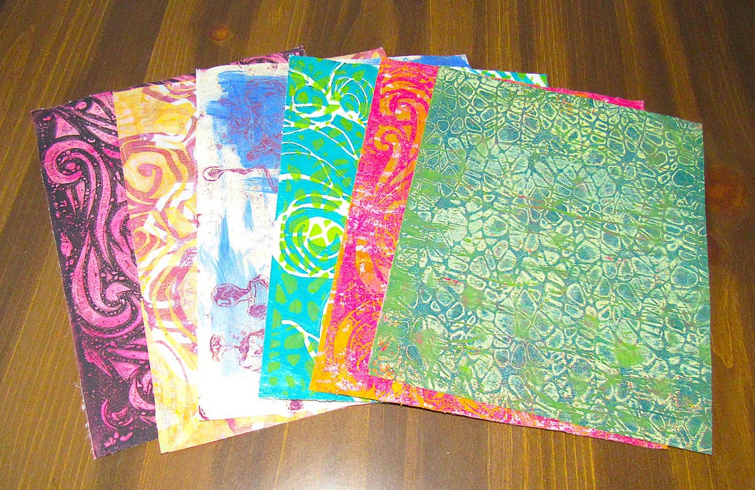 Gelli Prints, Dyed Papers, Artists Papers, Altered Papers, Faux ...